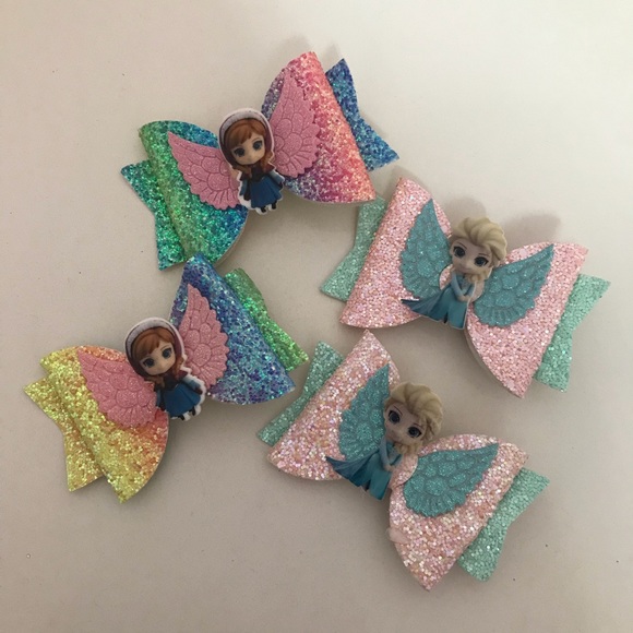 Accessories | Frozen Elsa Anna Cute Sparkly Hair Clips | Poshmark